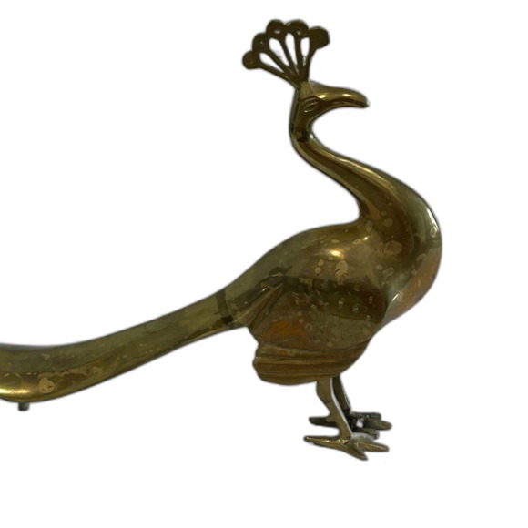 Vintage Brass | Accents | Vintage Brass Peacock Art Deco Figurine Table ...